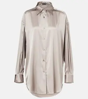 TOM FORD Silk-blend Satin Shirt - Silver