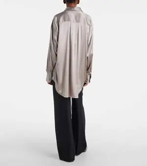 TOM FORD Silk-blend Satin Shirt - Silver