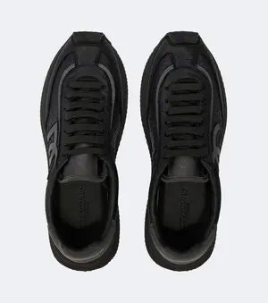 Dolce & Gabbana Leather-trimmed Canvas Sneakers - Black