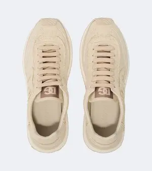 Dolce & Gabbana Leather-trimmed Sneakers - Neutrals
