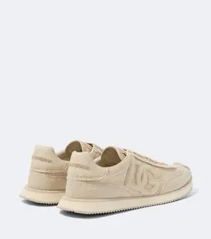 Dolce & Gabbana Leather-trimmed Sneakers - Neutrals