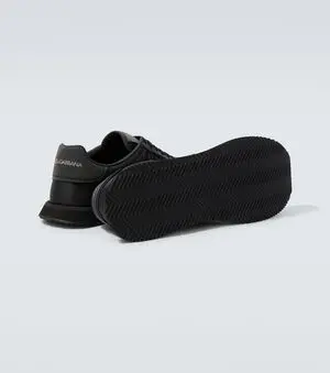 Dolce & Gabbana Leather-trimmed Sneakers - Neutrals
