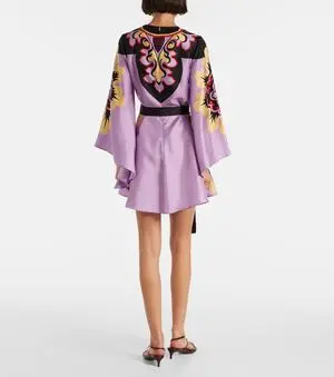 La DoubleJ Magnifico Placée Silk Twill Minidress