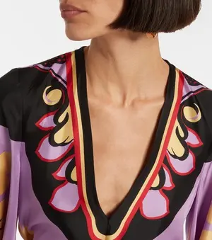 La DoubleJ Magnifico Placée Silk Twill Minidress