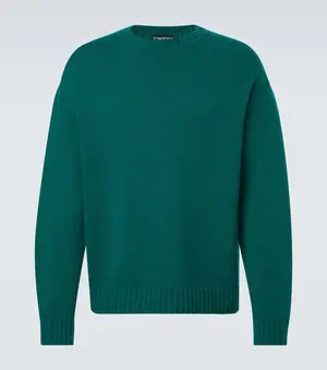 TOM FORD Wool And Cashmere Crewneck Sweater - Green