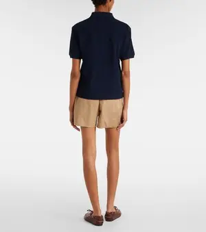 Miu Miu Logo Cotton Piqué Polo Shirt - Blue