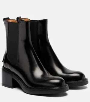 TOD'S 60 Leather Chelsea Boots - Black