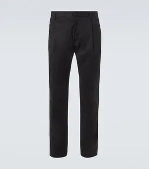 Dolce & Gabbana Cotton Straight Leg Pants - Black