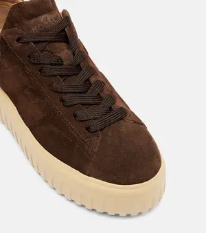 Hogan H-stripes Suede Platform Sneakers - Brown
