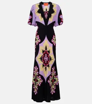 La DoubleJ Marlene Silk Crepe De Chine Maxi Dress - Multicoloured