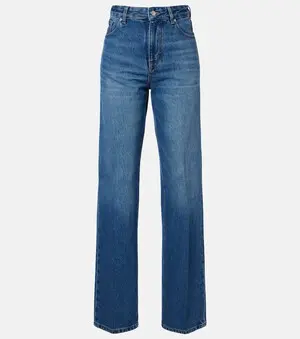 Victoria Beckham High-rise Wide-leg Jeans In Dark Indigo Rinse - Blue