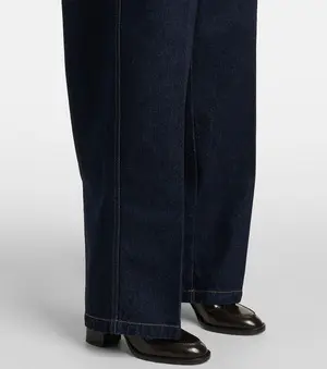 Victoria Beckham High-rise Wide-leg Jeans In Mid Wash - Blue