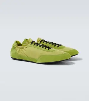 Prada Prada Collapse Re-Nylon And Suede Sneakers Green