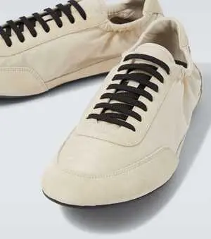 Prada Collapse Re-nylon And Suede Sneakers - White