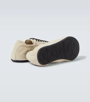 Prada Collapse Re-nylon And Suede Sneakers - White