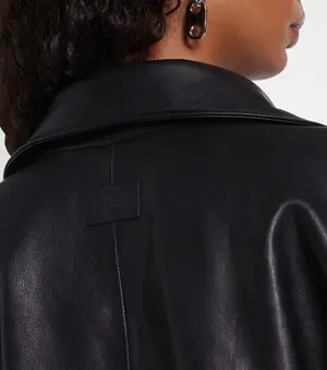 Acne Studios Logo Leather Jacket - Black