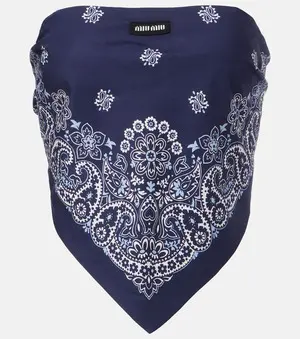 Miu Miu Bandana Printed Top - Blue | Editorialist display picture 1