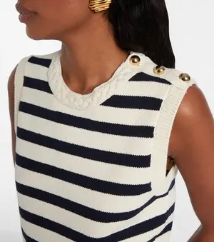 FRAME The Harbor Cotton-blend Sweater Vest - Blue