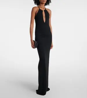 TOM FORD Cutout Halterneck Gown - Black