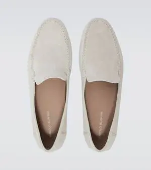 Manolo Blahnik Alder Suede Loafers - Grey