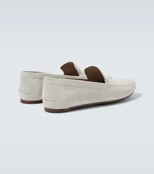 Manolo Blahnik Alder Suede Loafers - Grey