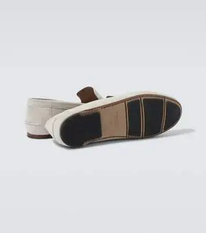 Manolo Blahnik Alder Suede Loafers - Grey