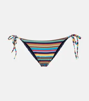 Staud Sisley Striped Low-rise Bikini Bottoms