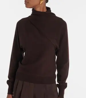 TOM FORD Cashmere Cotton Turtleneck Sweater - Brown