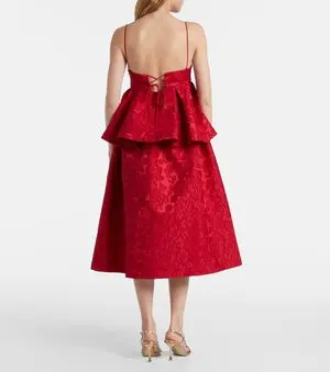La DoubleJ Satine Matelassé Jacquard Midi Dress