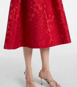 La DoubleJ Satine Matelassé Jacquard Midi Dress