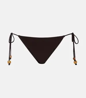 Tory Burch Beaded Bikini Bottoms - Brown