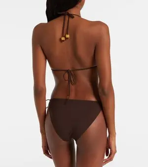 Tory Burch Beaded Bikini Bottoms - Brown