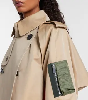 Sacai Cotton-blend Gabardine And Twill Jacket - Beige