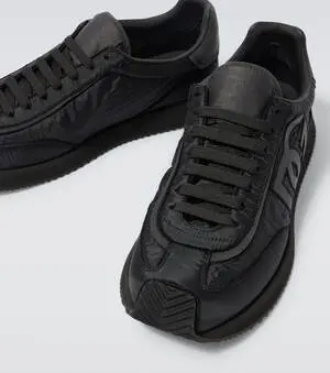 Dolce & Gabbana Leather-trimmed Canvas Sneakers - Black