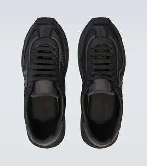 Dolce & Gabbana Leather-trimmed Canvas Sneakers - Black