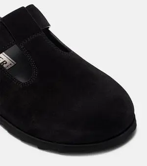 ROGER VIVIER Slidy Viv Suede Mules - Black
