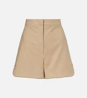 Max Mara High-rise Cotton-blend Shorts - Beige