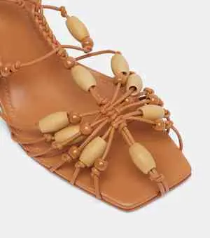 Farm Rio Beaded Leather Sandals
