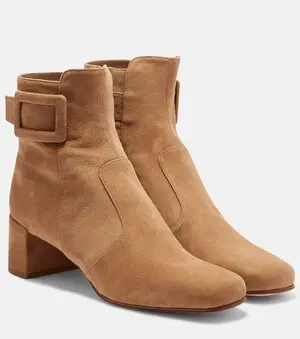 ROGER VIVIER Très Vivier Polly 45 Leather Ankle Boots - Brown