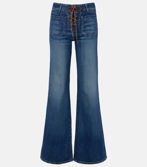 NILI LOTAN Florence Mid-rise Flared Jeans - Blue
