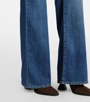 NILI LOTAN Florence Mid-rise Flared Jeans - Blue