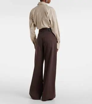Sportmax Siamese Mid-rise Wide-leg Jeans - Brown