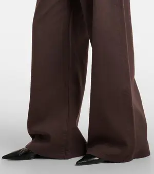 Sportmax Siamese Mid-rise Wide-leg Jeans - Brown
