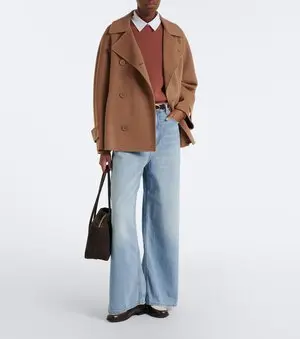 Max Mara Virgin Wool Pea Coat - Brown