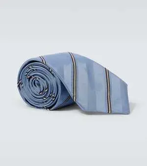 Brunello Cucinelli Striped Silk Necktie - Blue