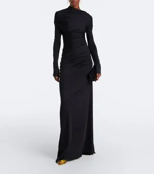 Victoria Beckham Draped Jersey Gown - Black