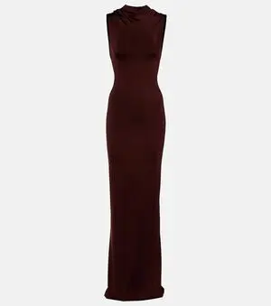 Victoria Beckham Draped Jersey Gown - Brown