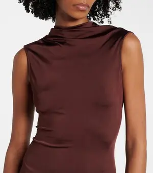 Victoria Beckham Draped Jersey Gown - Brown