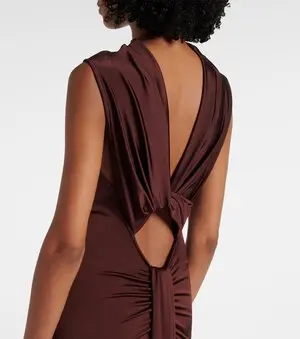 Victoria Beckham Draped Jersey Gown - Brown