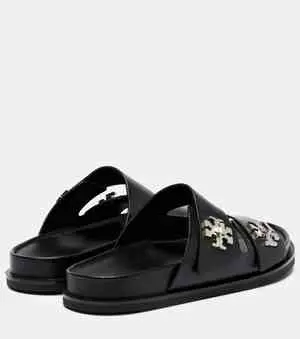 Tory Burch Turnlock Leather Slides